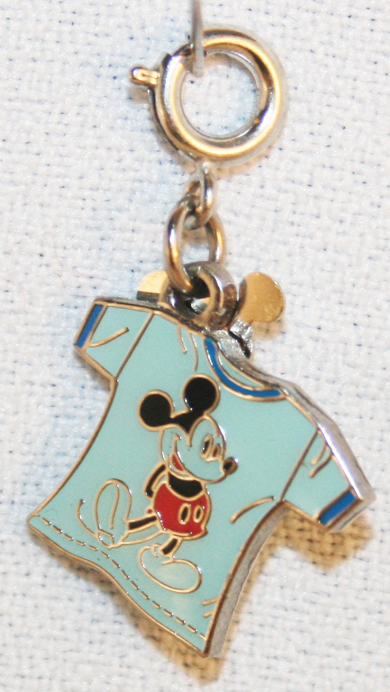 Disney Mickey Mouse T-Shirt Charm Double Sided Bracelet Charms Necklace ...