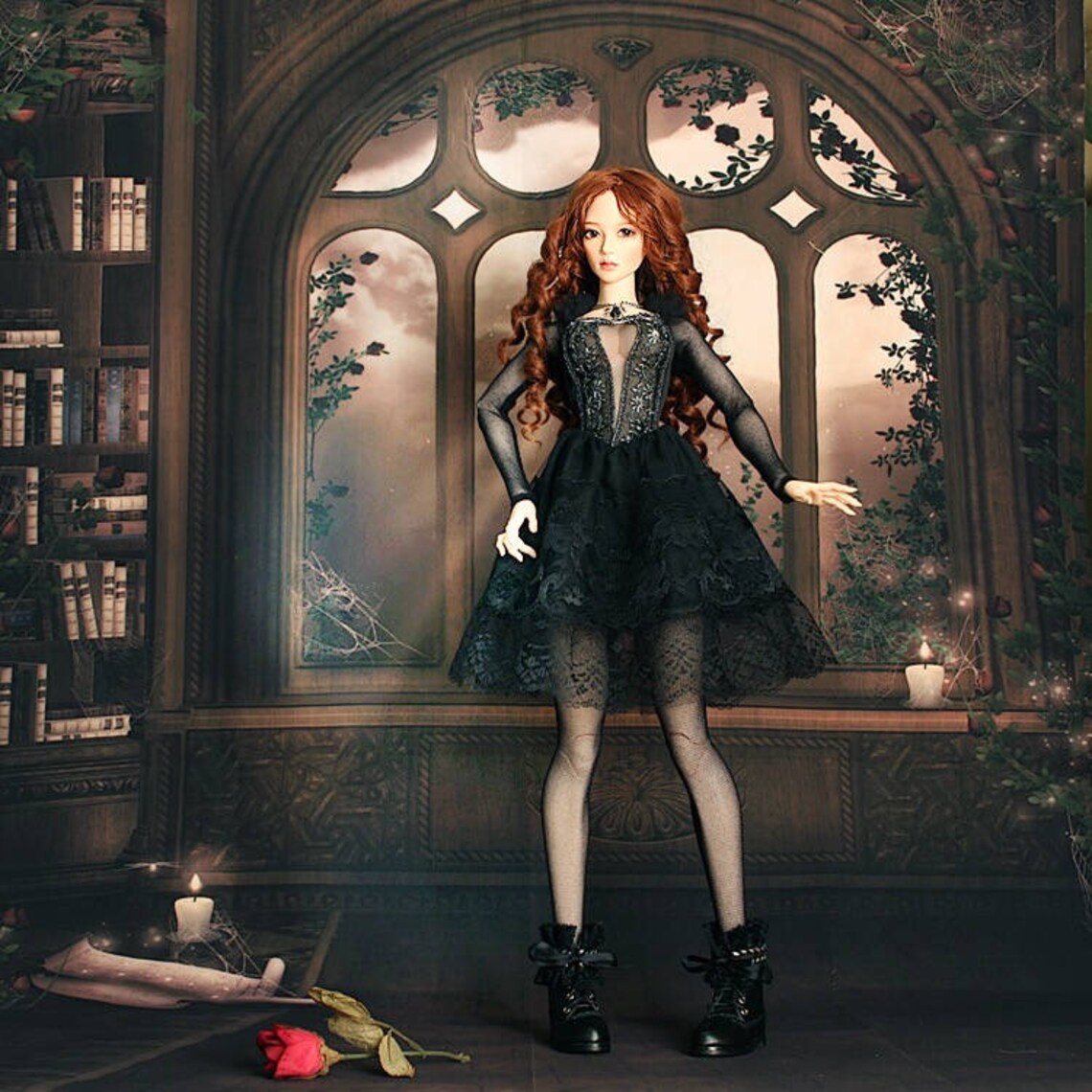 BJD gothic black dress Unique bjd Outfit Clothes Doll Clothing | Etsy