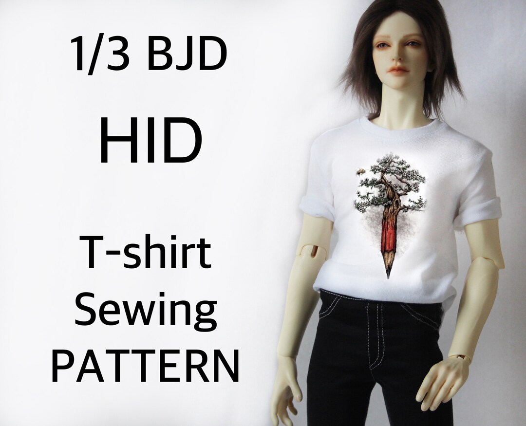 1/3 BJD SEWING PATTERN, Hid Male, Doll Tshirt, Top, Diy Outfit, Clothes ...