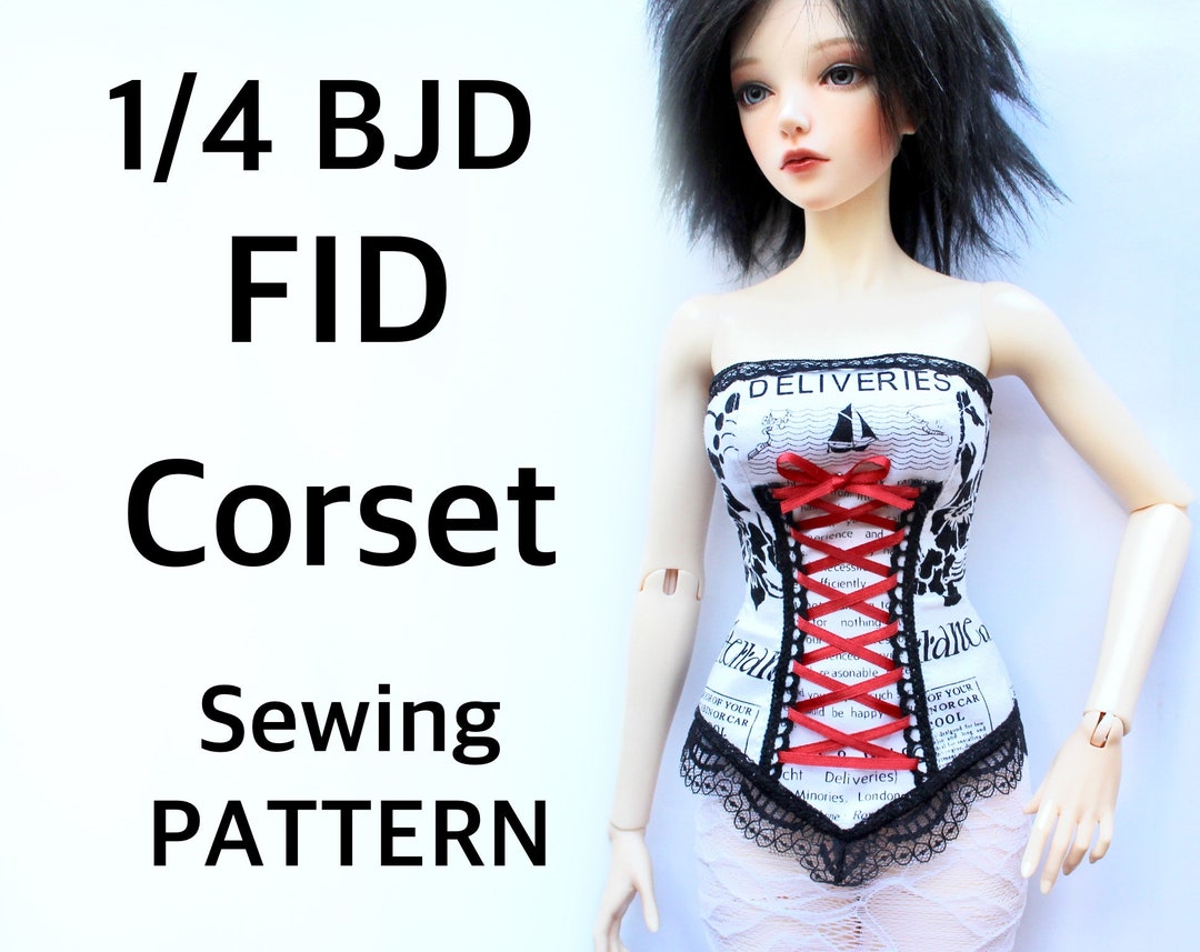 1/4 PATTERN FID CORSET, Bjd Sewing Pattern, Diy Doll Outfit, Bjd ...