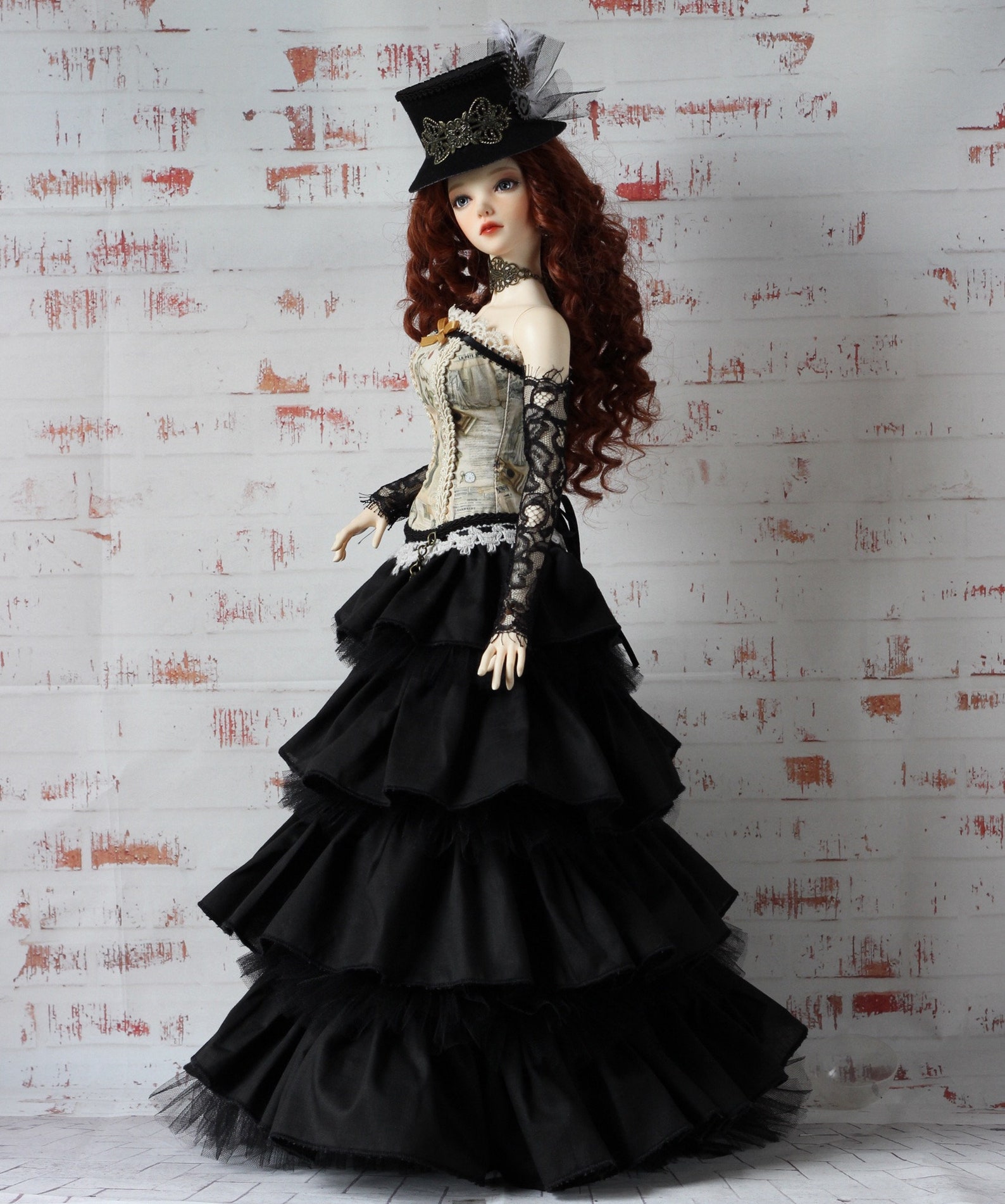BJD STEAMPUNK OUTFIT Unique Sd Clothing Victorian Corset Doll Clothes ...