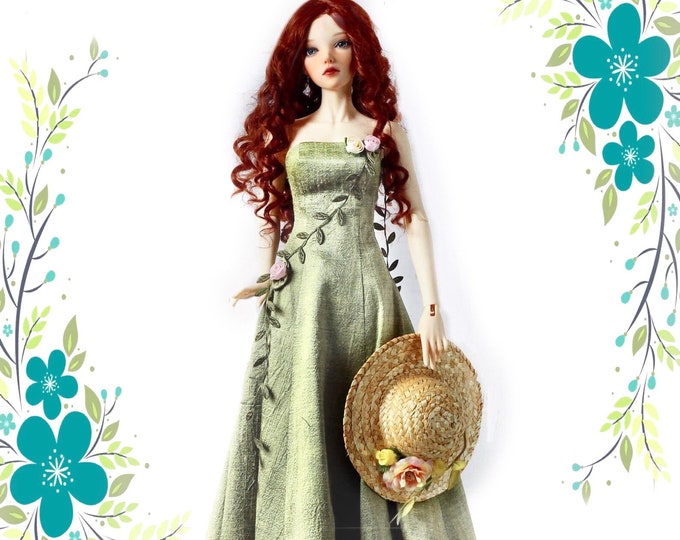 1/3 BJD WOODLAND DRESS Long Female Green Gown Unique Outfit - Etsy