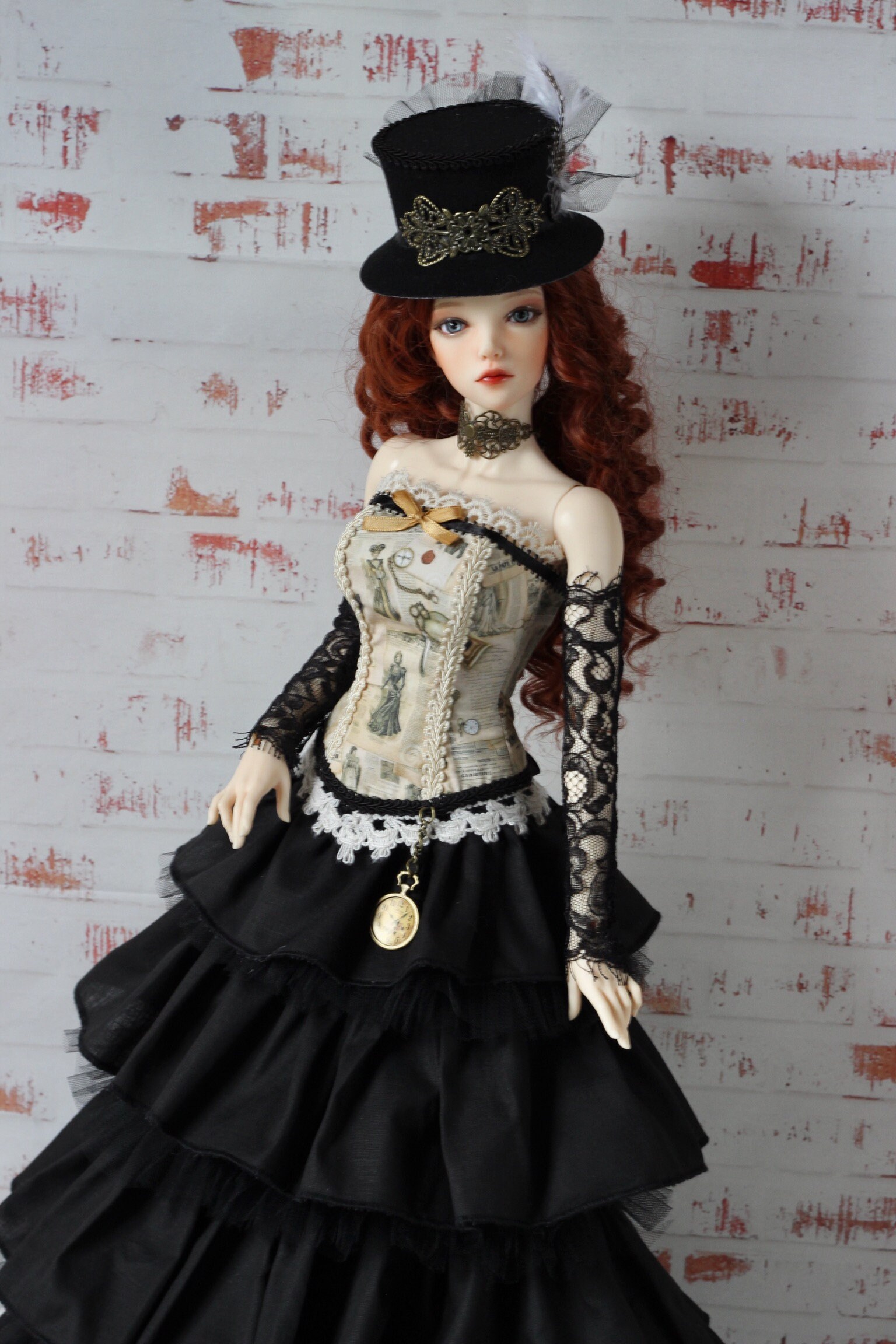 BJD STEAMPUNK OUTFIT Unique Sd Clothing Victorian Corset Doll Clothes ...