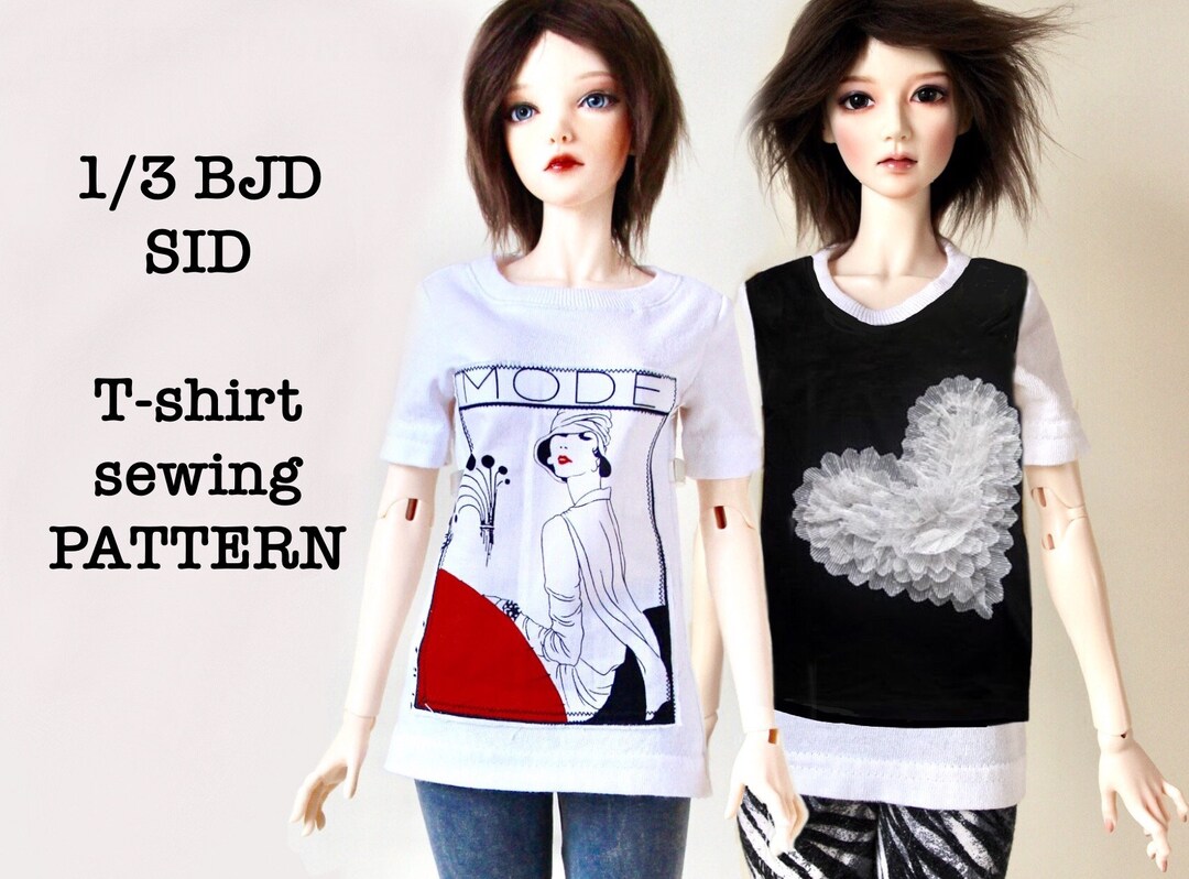 1/3 BJD SEWING PATTERN, Tshirt, Top, Sid, Female, Diy Outfit, Clothes ...