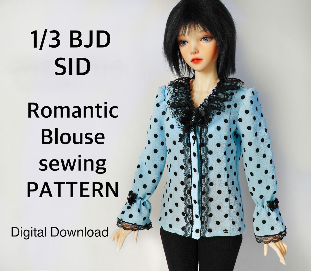 BJD SEWING PATTERN, Romantic Blouse, Top, Sid, Female, Diy Outfit ...