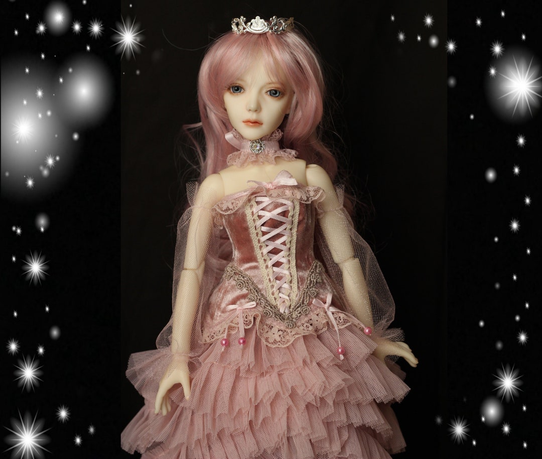 1/4 BJD MSD Pink Princess Doll Outfit: Velvet Corset, Ruffle Skirt - Etsy