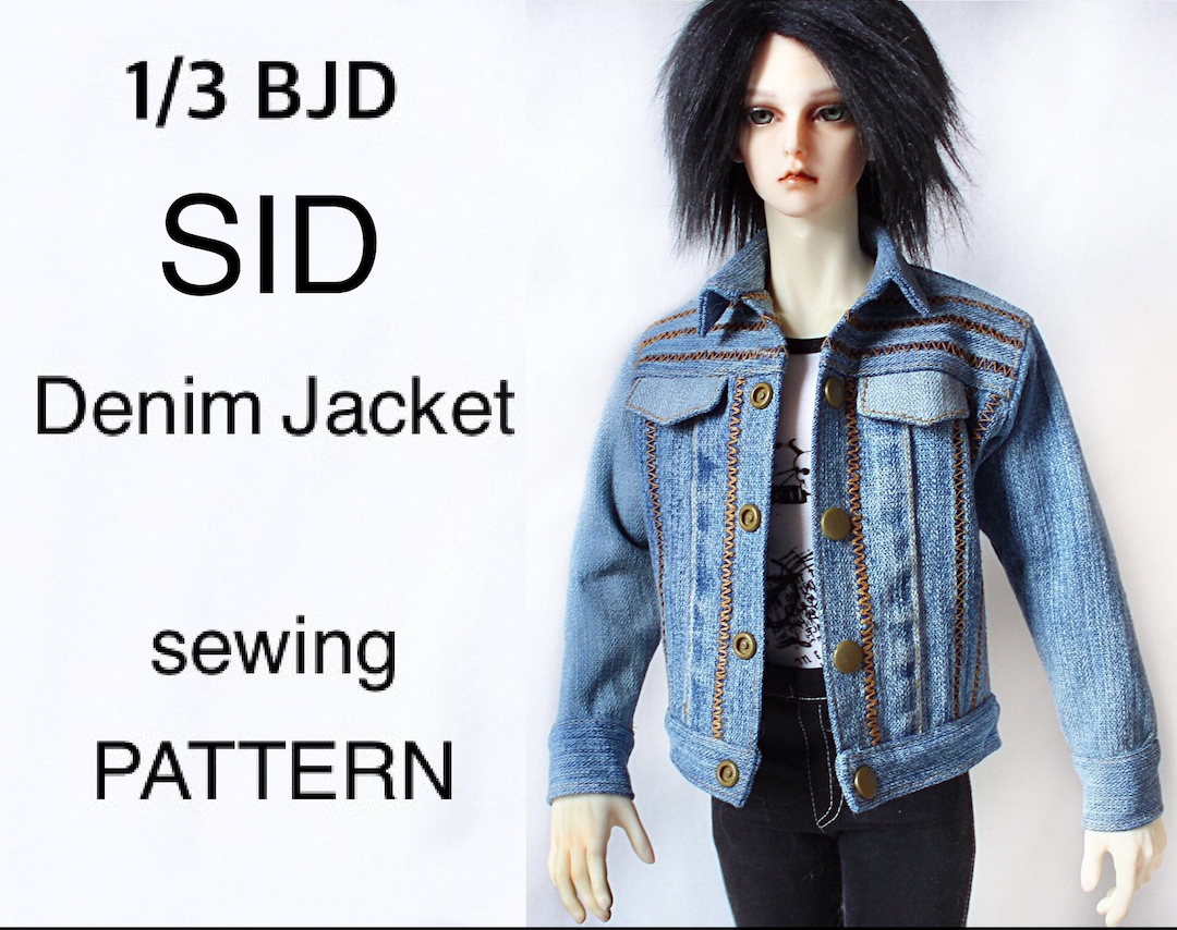 1/3 BJD Sewing Pattern, Denim Jacket, Iplehouse SID, Diy Outfit ...