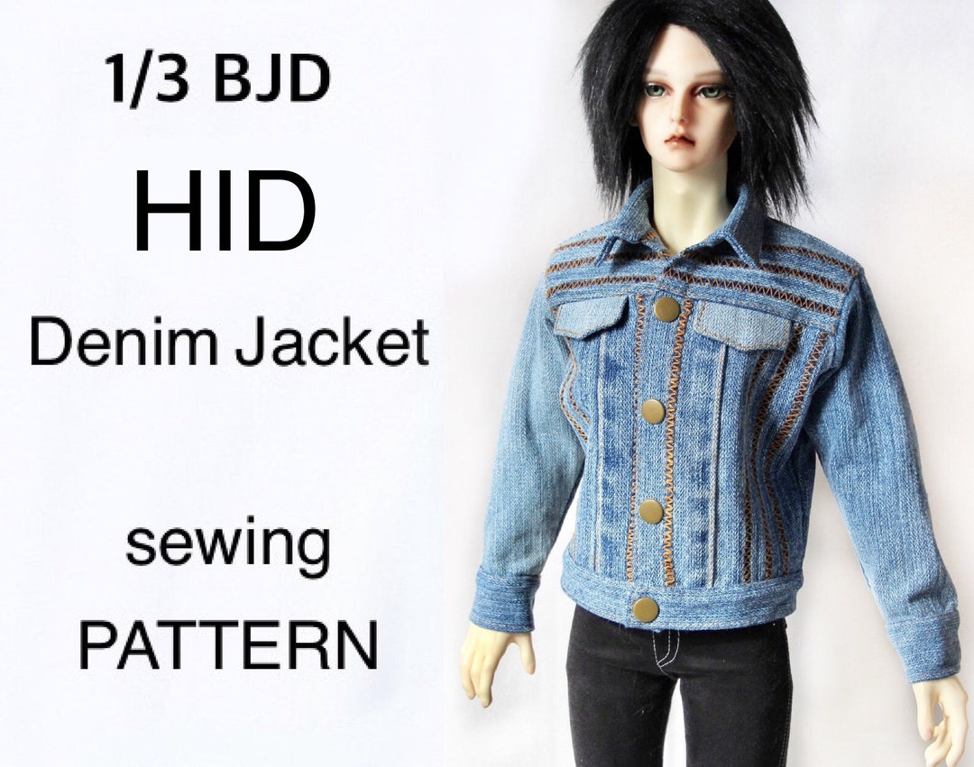 1/3 BJD Sewing Pattern, Denim Jacket, Iplehouse SID, Diy Outfit ...