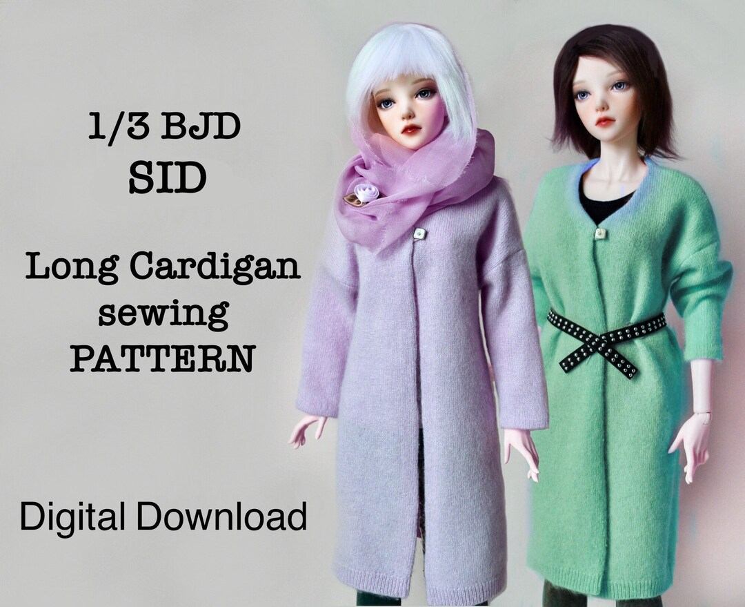 1/3 BJD SEWING PATTERN Sid Long Cardigan Jersey Jacket - Etsy