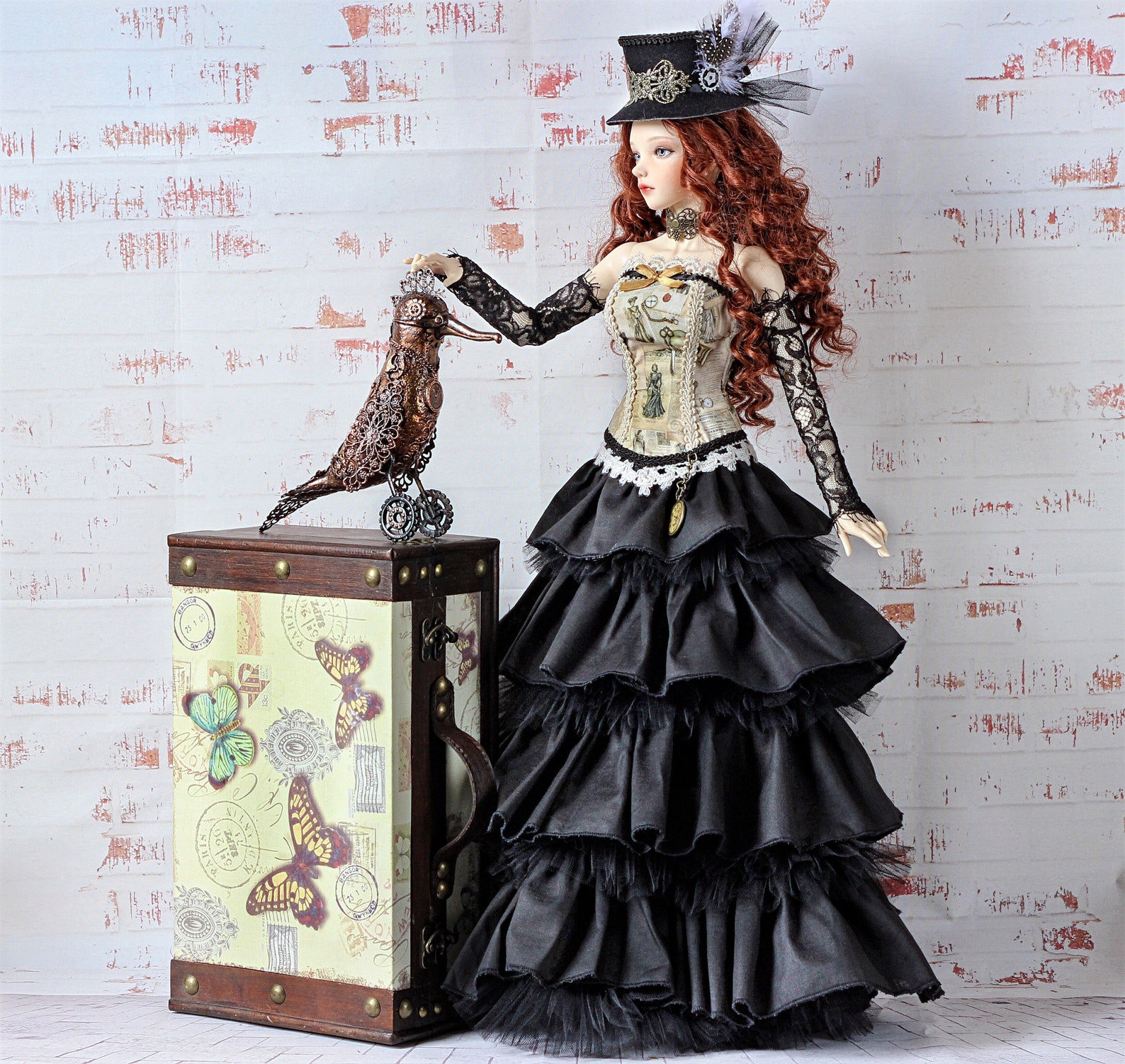 BJD STEAMPUNK OUTFIT Unique Sd Clothing Victorian Corset Doll Clothes ...