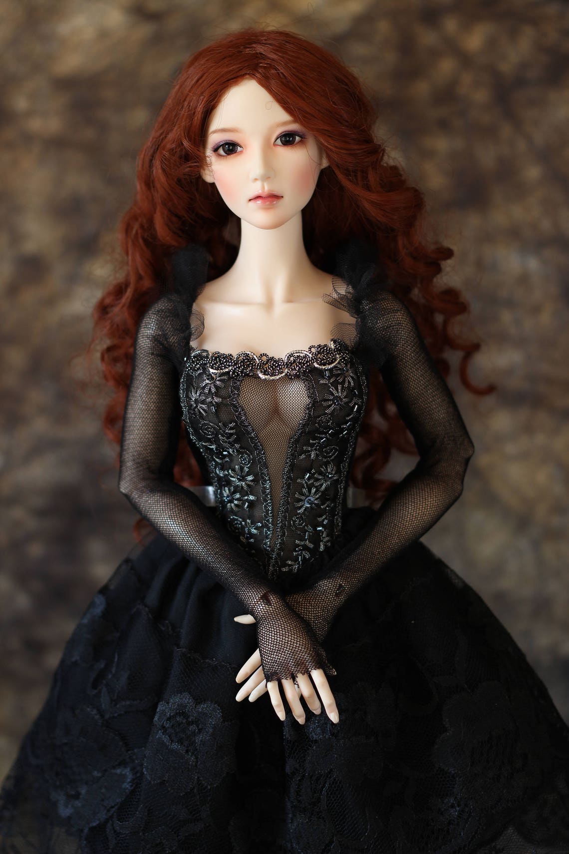 BJD gothic black dress Unique bjd Outfit Clothes Doll Clothing | Etsy