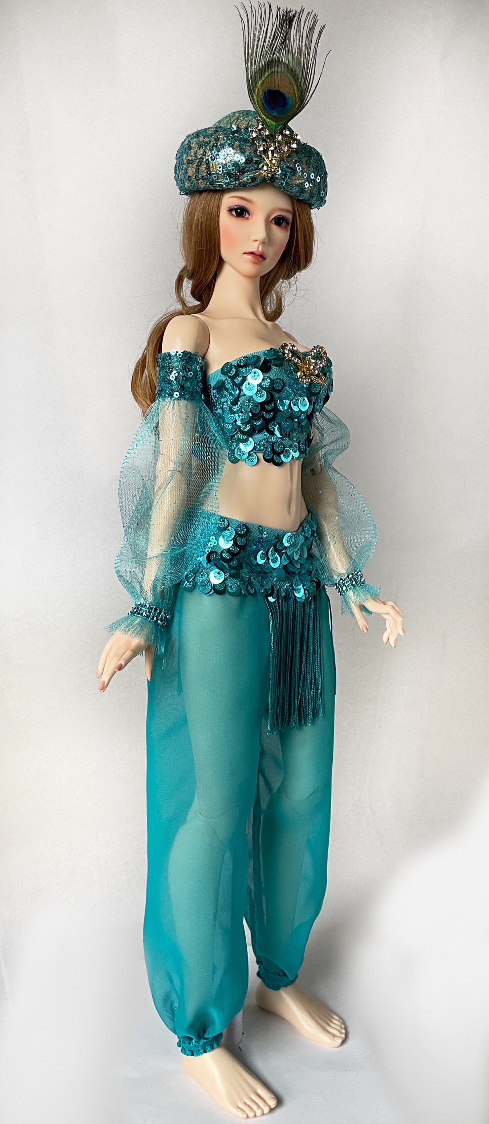 1 3 Bjd Turquoise Arabian Outfit Harem Costume Princess Etsy