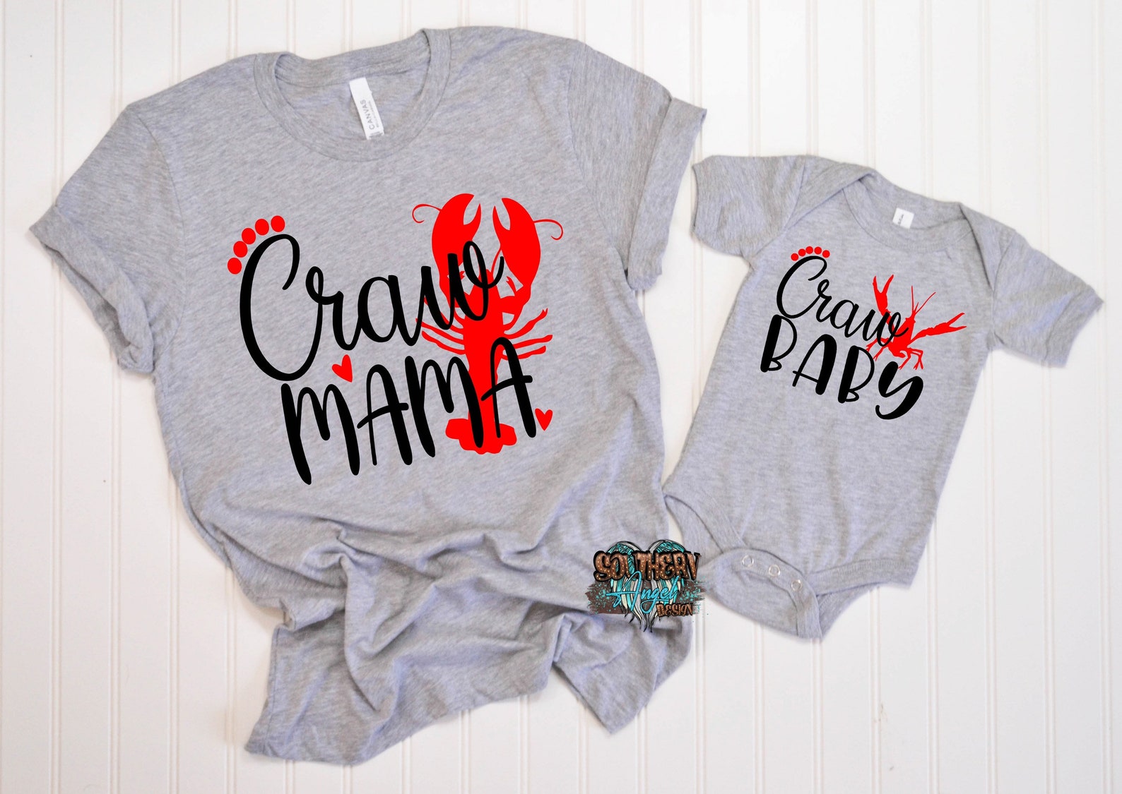 Mommy and Me Set Craw Mama Craw Baby Crawfish Boil Mommy - Etsy