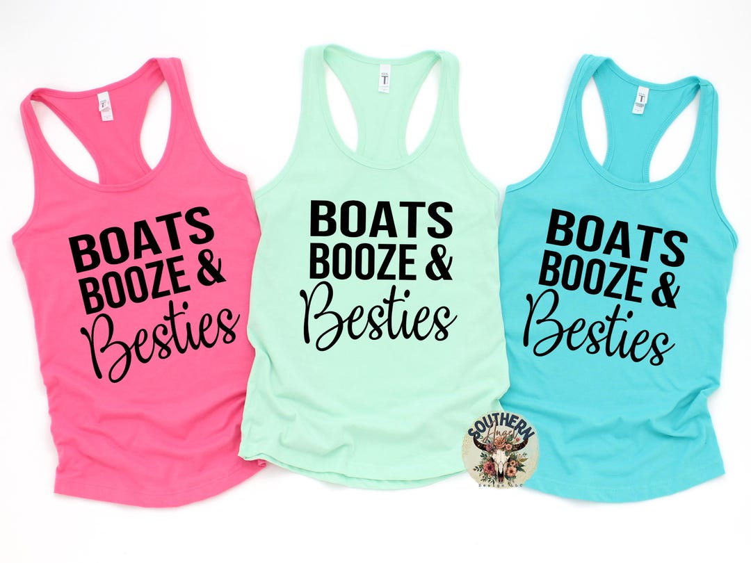 Boats Booze Besties Tank Top, Summer Vacation Shirt - Etsy