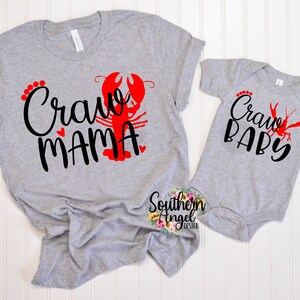 Mommy And Me Set Craw Mama Craw Baby Crawfish boil mommy | Etsy