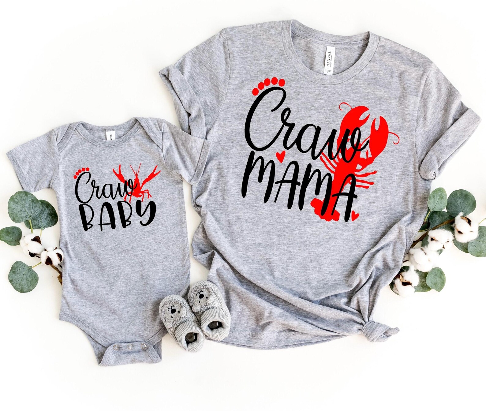 Mommy and Me Set, Craw Mama, Craw Baby, Crawfish Boil Mommy and Me ...