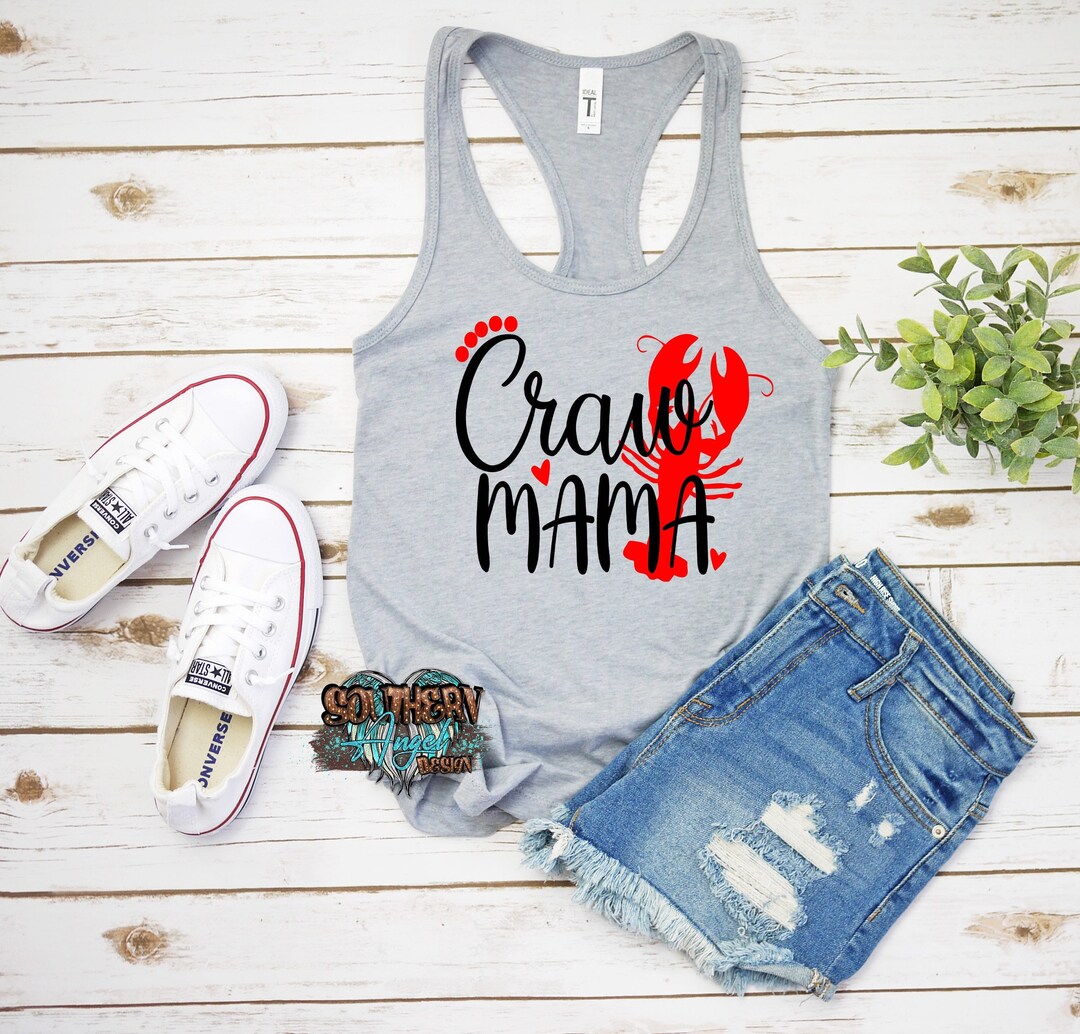 Ladies Crawfish Boil Tank Top, Craw Mama Tank, Let's Get Cray, Womens ...