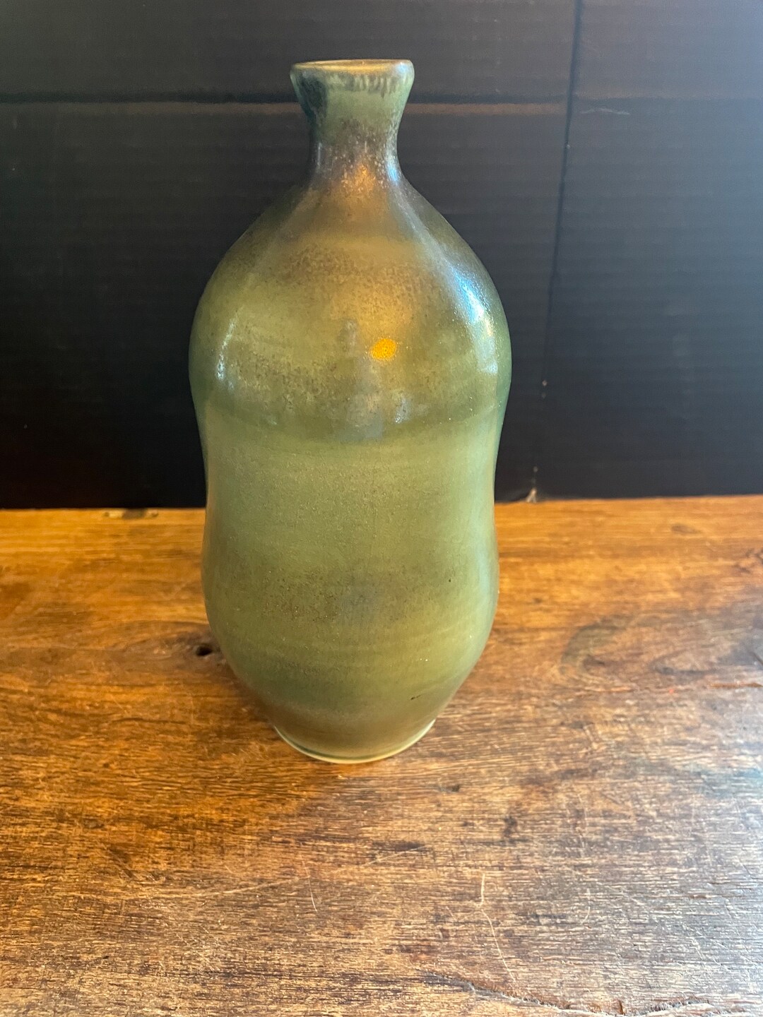 Michael Baxley Studio Art Pottery Vase. Signed. Green. - Etsy
