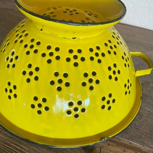 Mid Century 1960's European Bright Yellow & Black Enamelware Food ...