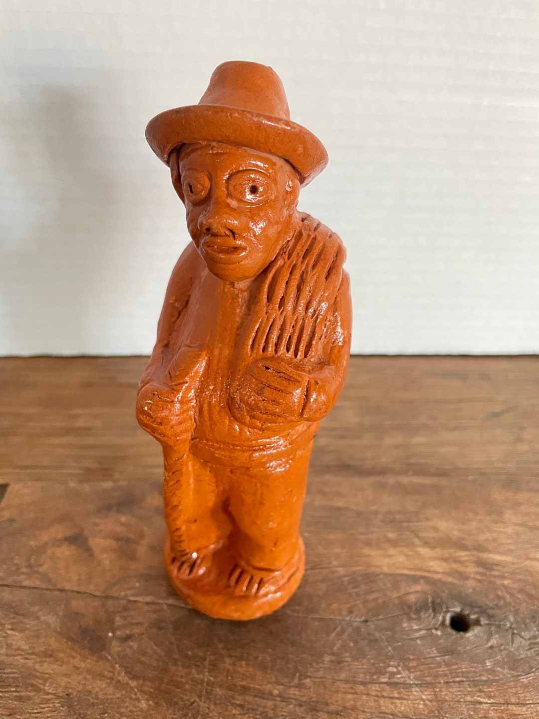 Vintage South American Folk Art Clay Figure. Handmade. Ceramic. Peasant ...