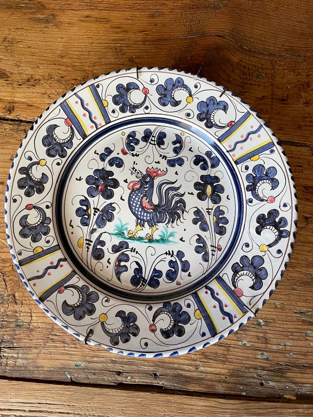Italian Decorative Plate. Rooster. Blue and White. Farmhouse - Etsy