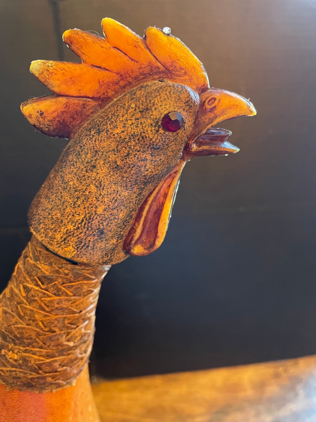 Vintage Italian Bottle Decanter Leather Tooled Chicken Rooster Bird ...