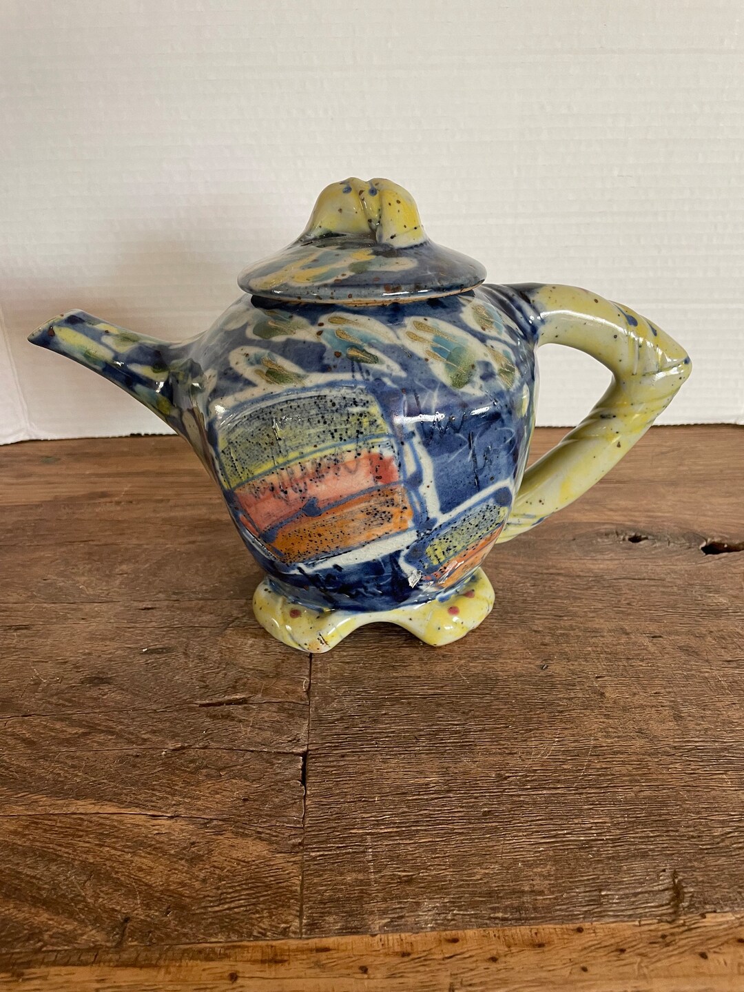 Vintage Studio Pottery Stoneware Teapot. Unique Teapot. One of a Kind ...