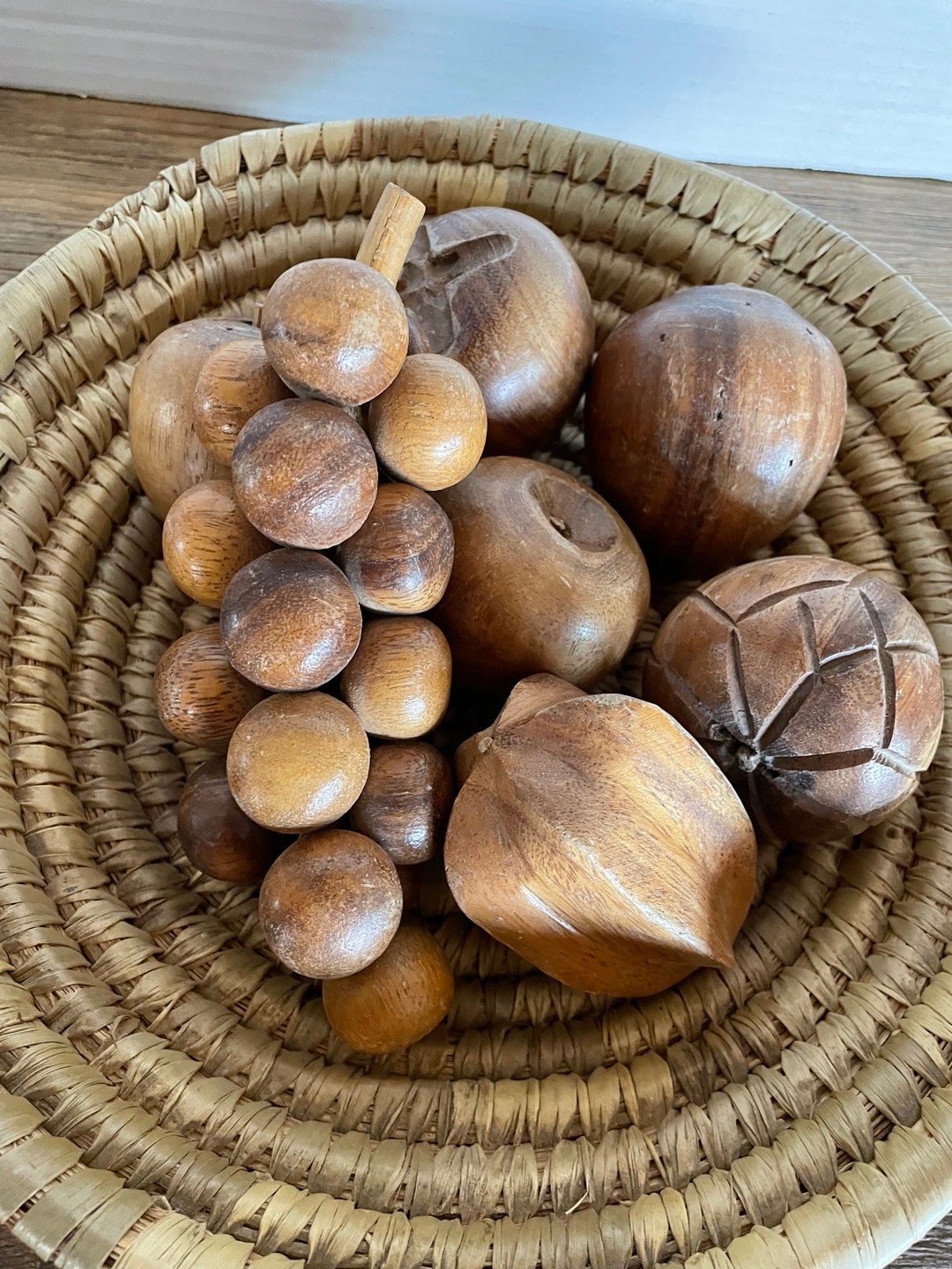 Mid Century Modern MCM Hand Carved Wooden Fruit and Vegetables. Mcm ...