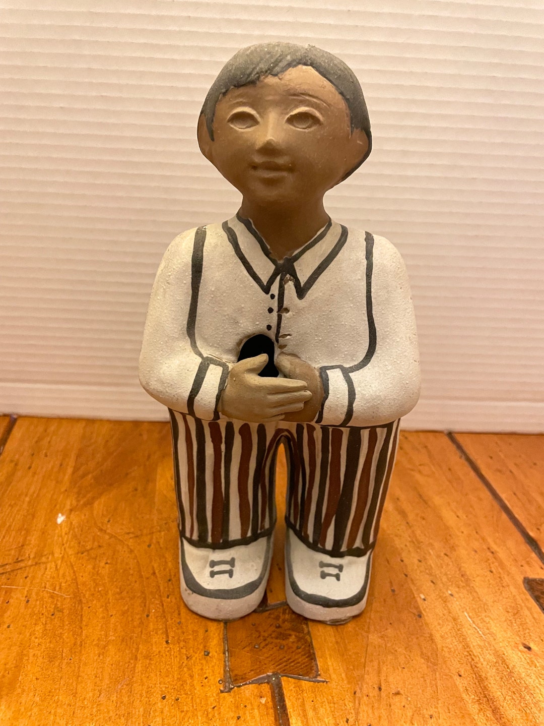 Hand Painted Clay Folk Art Figure. Peruvian. Pottery Figure. - Etsy