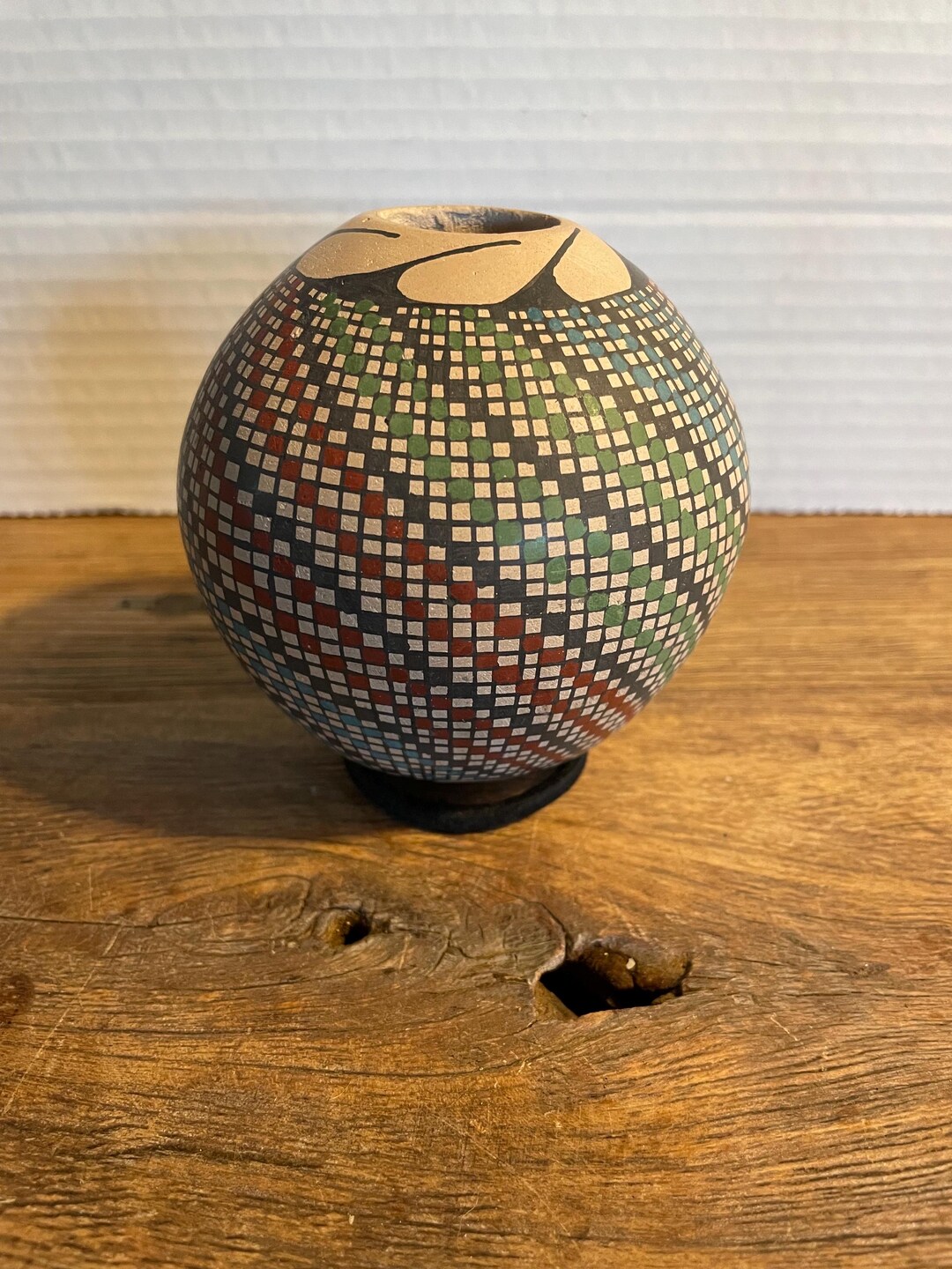 Vintage Mata Ortiz Eye Dazzler Handmade Seed Jar. 4.5 H X 3.5 Diameter ...