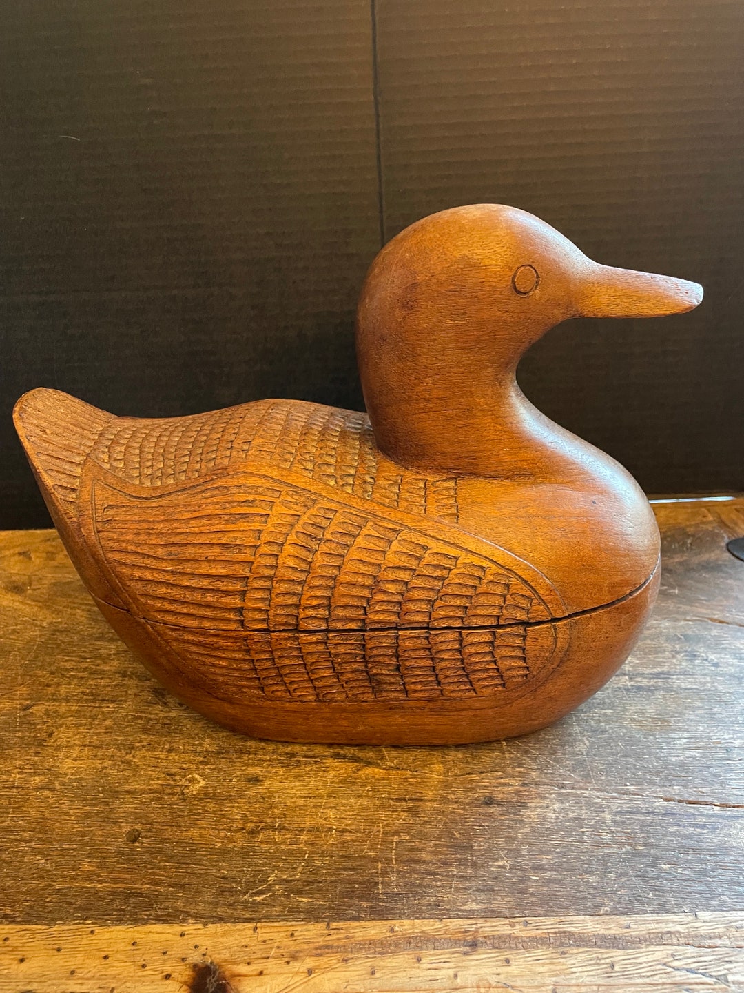 Vintage Folk Art Duck Box Jewelry Box Stash Box Hand Carved - Etsy