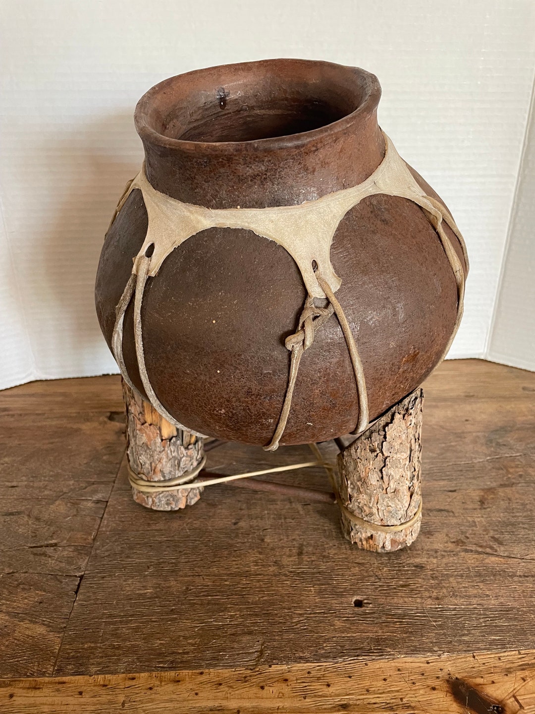 Vintage TARAHUMARA Sinew Wrapped Pottery MEXICAN TRIBE Raramuri ...