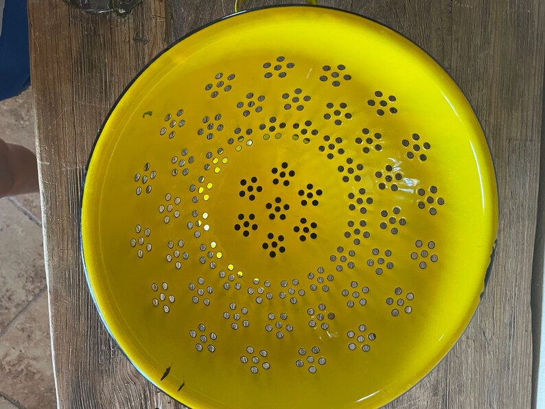Mid Century 1960's European Bright Yellow & Black Enamelware Food ...