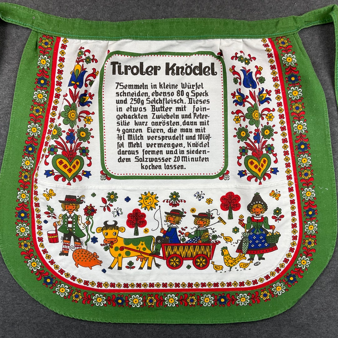 Vintage Dirndl Apron Half Folk Tyrol Austrian Apron Trachten ...