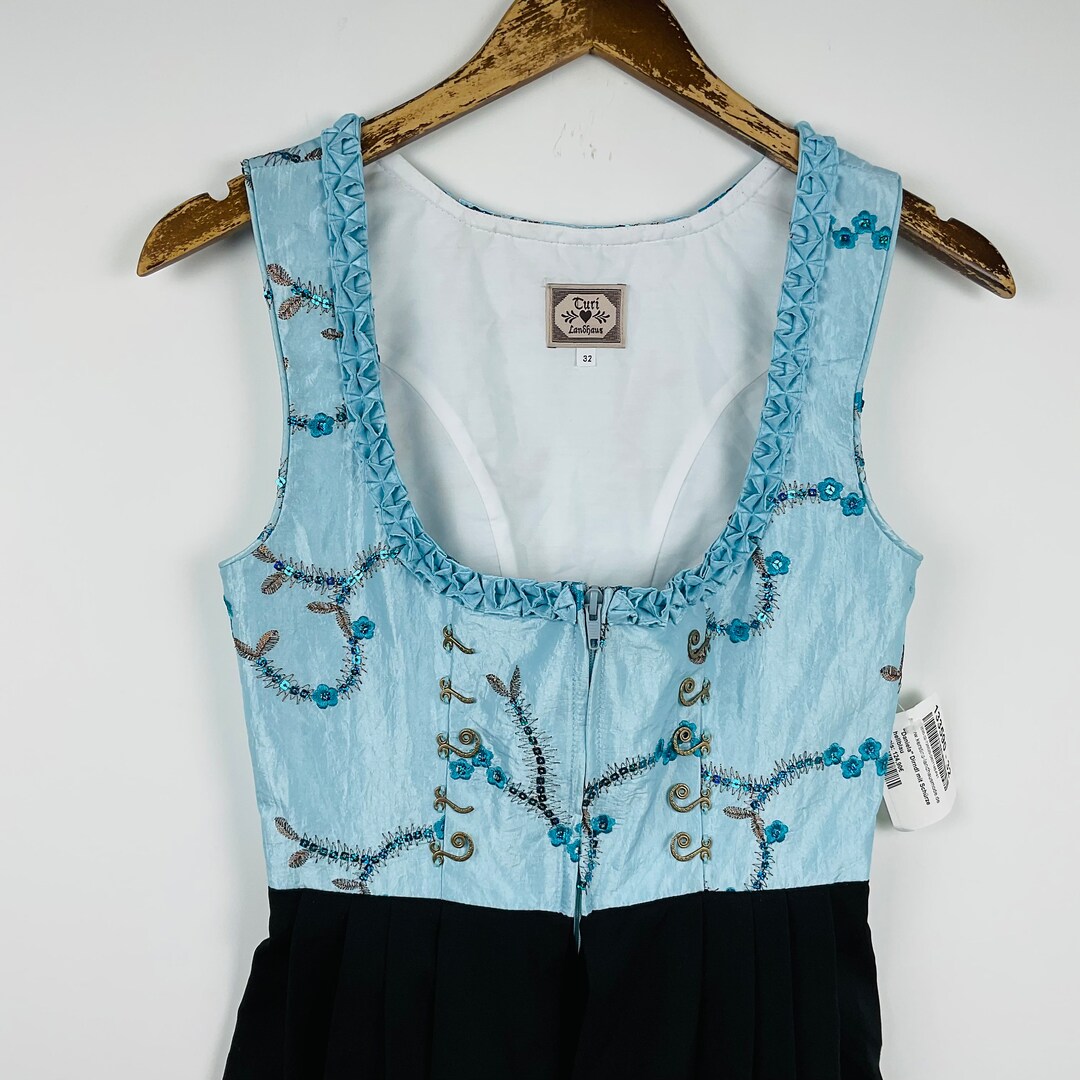Vintage Embroidered Dirndl Dress Austrian Trachten Clothing Bavaria ...