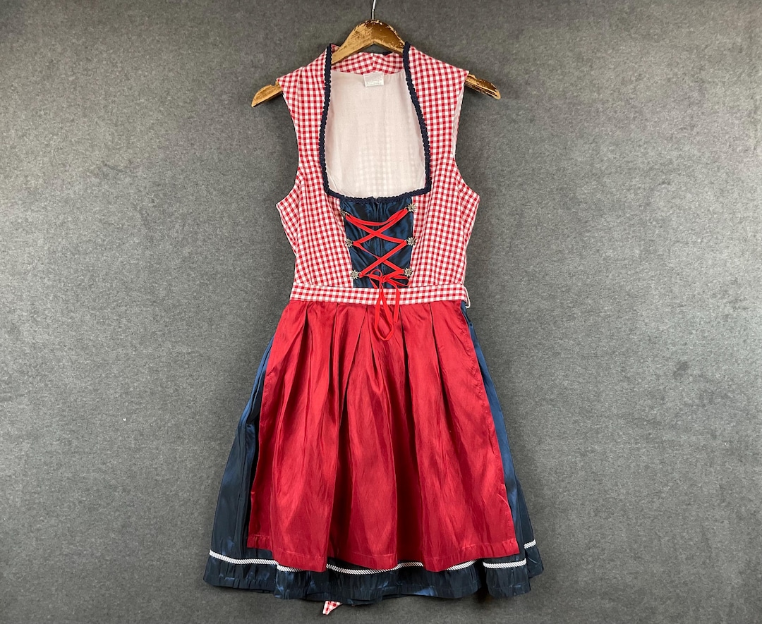 Vintage Embroidered Dirndl Dress and Apron Austrian Trachten Clothing ...