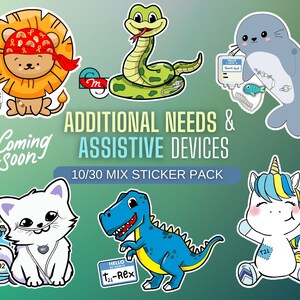10/30 Mix Pack Inclusion Stickers (feeding Tube, Visual Impairment, O2 ...