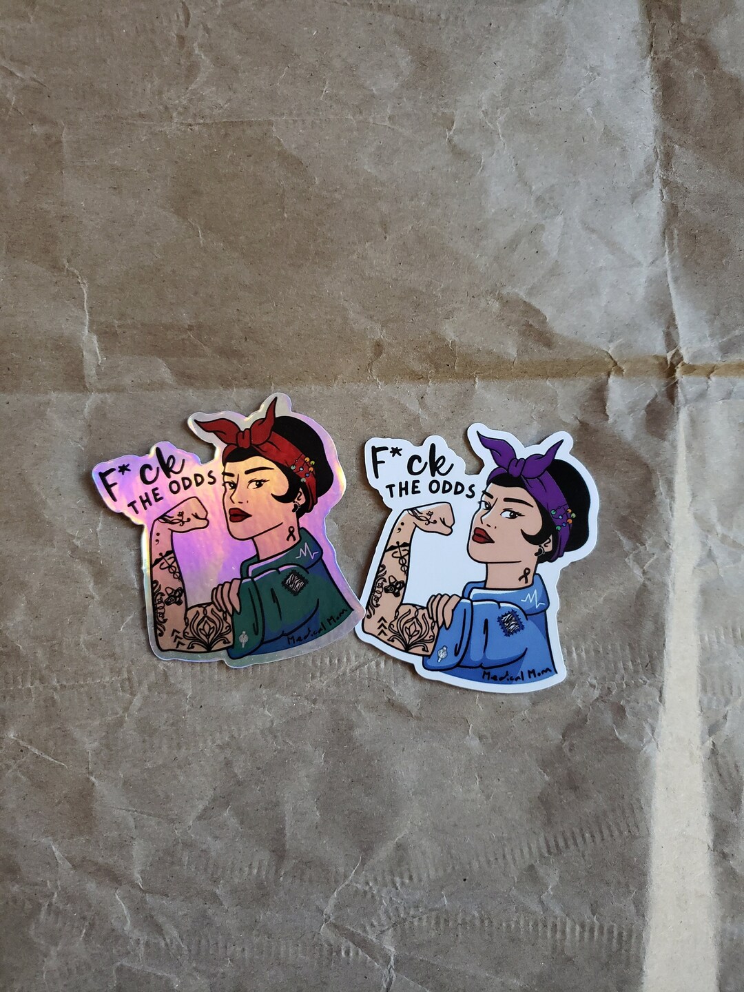 F ck the Odds, Medical Mom Sticker accesorios de vida médica ...