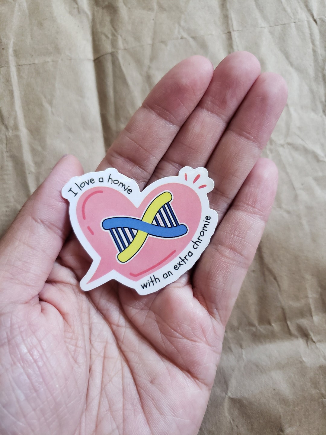 Homie W/ Xtra Chromie Heart - Down Syndrome Awareness (T21, Trisomy, DS ...