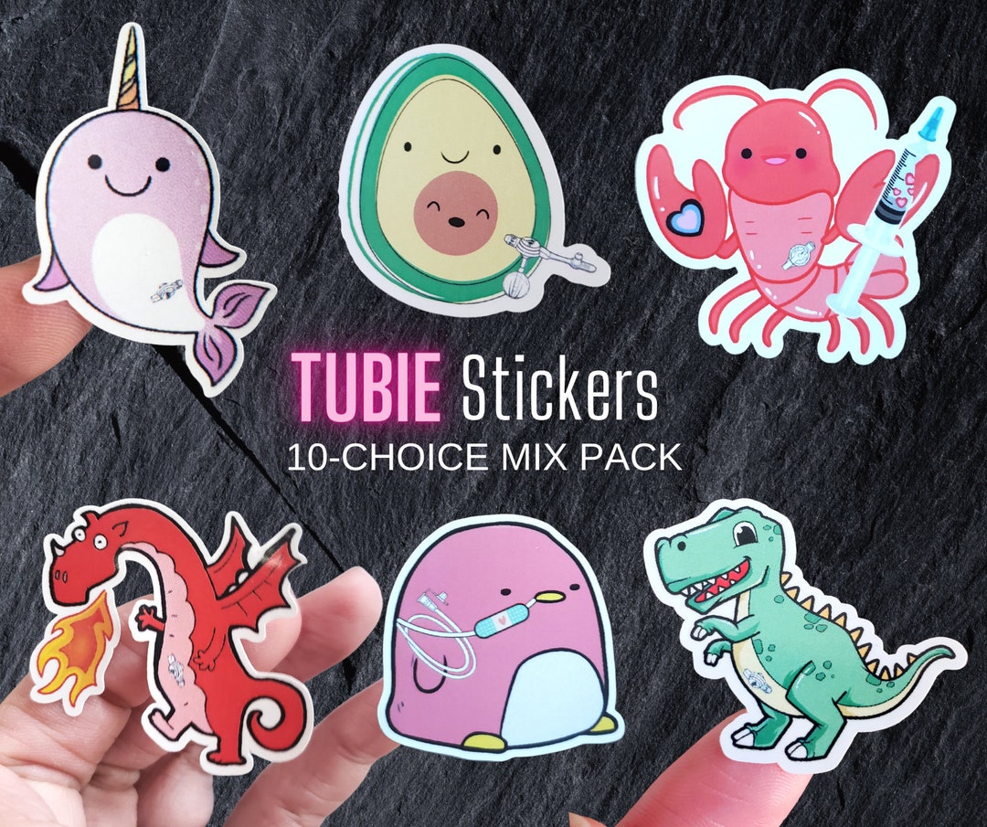 10 Mix Pack Tubie Inspo Stickers , Tubie G-tube Button waterproof ...