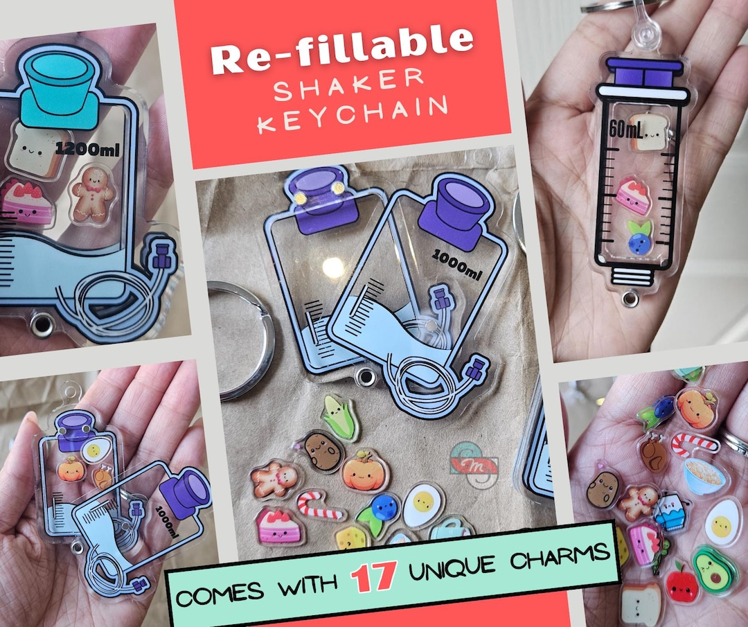 Refillable Shaker Keychain (17 Unique Charms, Tubiie, Enteral Feeding ...