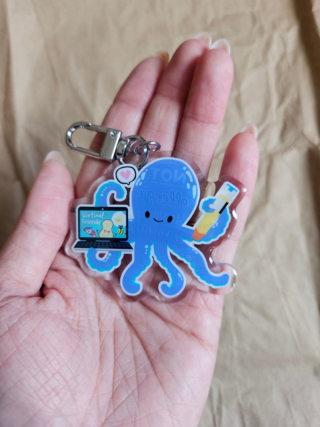 Epipen Octopus Keychain (allergies, Anaphalysis, Anaphalactic, Chronic ...