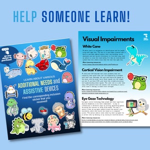 10/30 Mix Pack Inclusion Stickers (feeding Tube, Visual Impairment, O2 ...