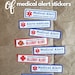 Critical Care Medical Equipment ID Sticker (special Needs, Additional ...