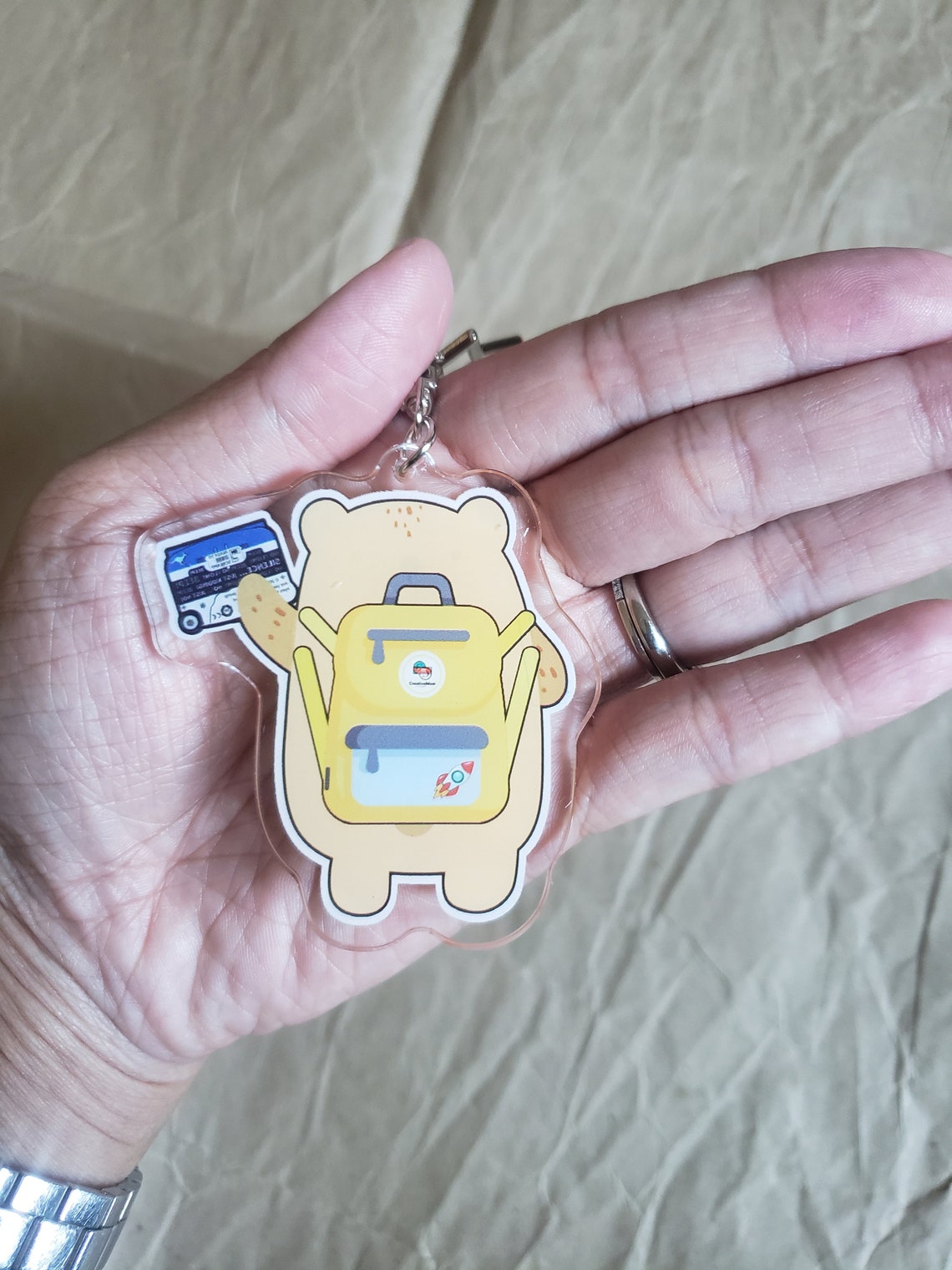 Keychain No Flow Bear kangaroo Joey Pump Epoxy Keychains - Etsy