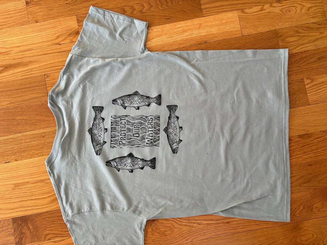 Protect Our Waters Block Print Tee - Etsy