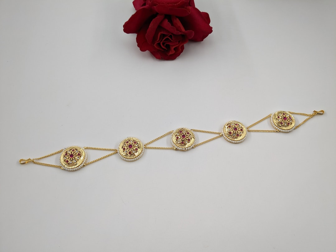 Pink CZ Sheesh Phool Indian Jewelry Indian Fashion - Etsy