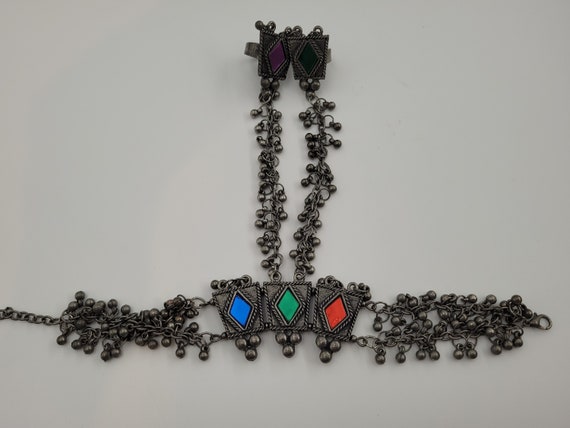 Oxidized Haath Phool Afghani Kada Indian Kada Indian - Etsy