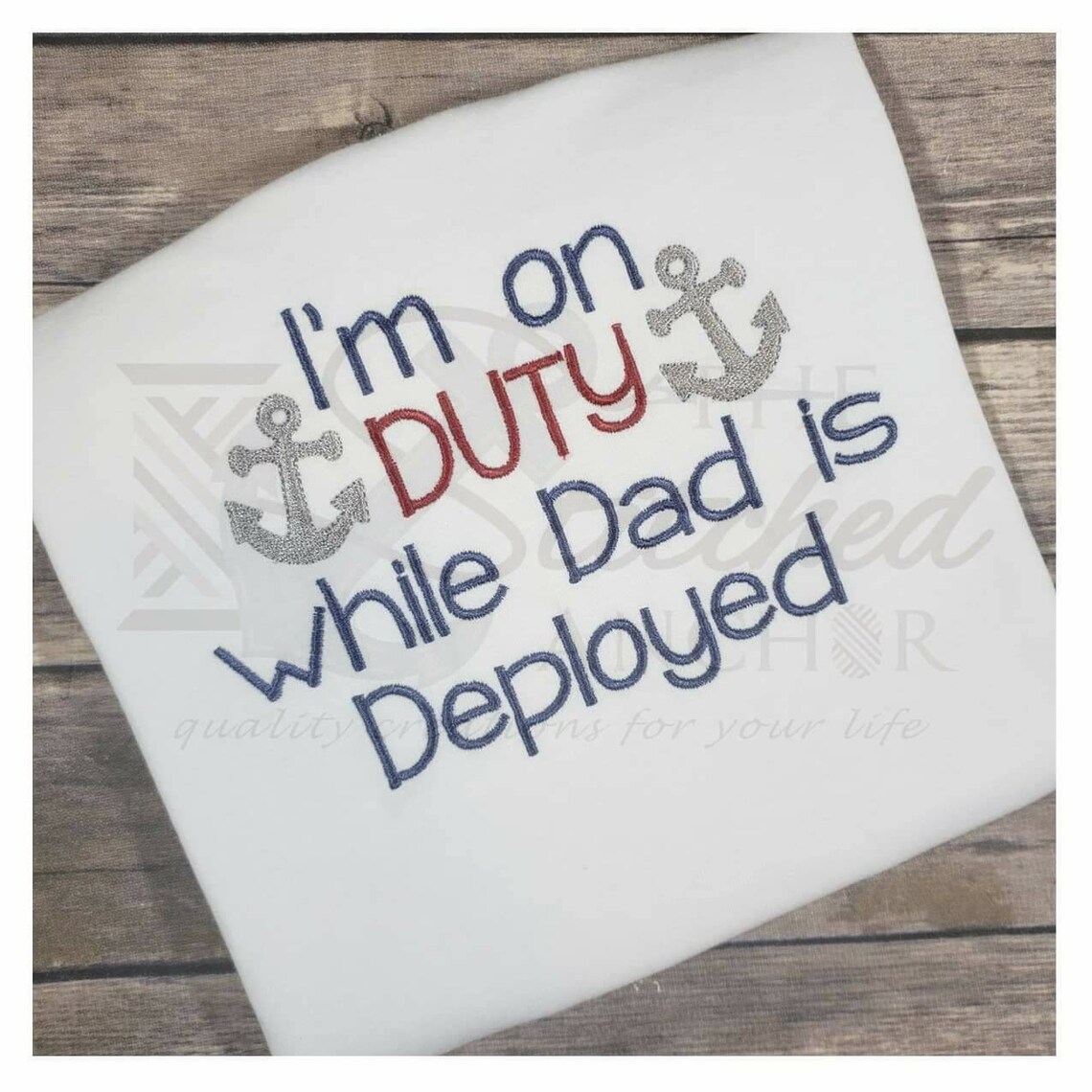 I'm on Duty While Dad is Deployed Embroidered Shirt/ - Etsy