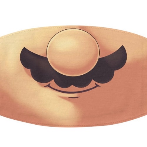 Mario Moustache Fabric Face Mask // Funny Mouth Mask // Gaming | Etsy